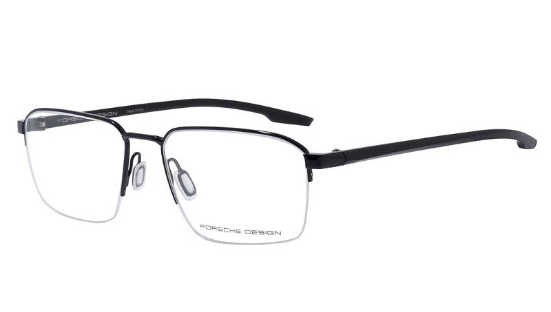 Оправа для очков Porsche Design P8763 A, полуободковая, металл/титан, черная — фото 1