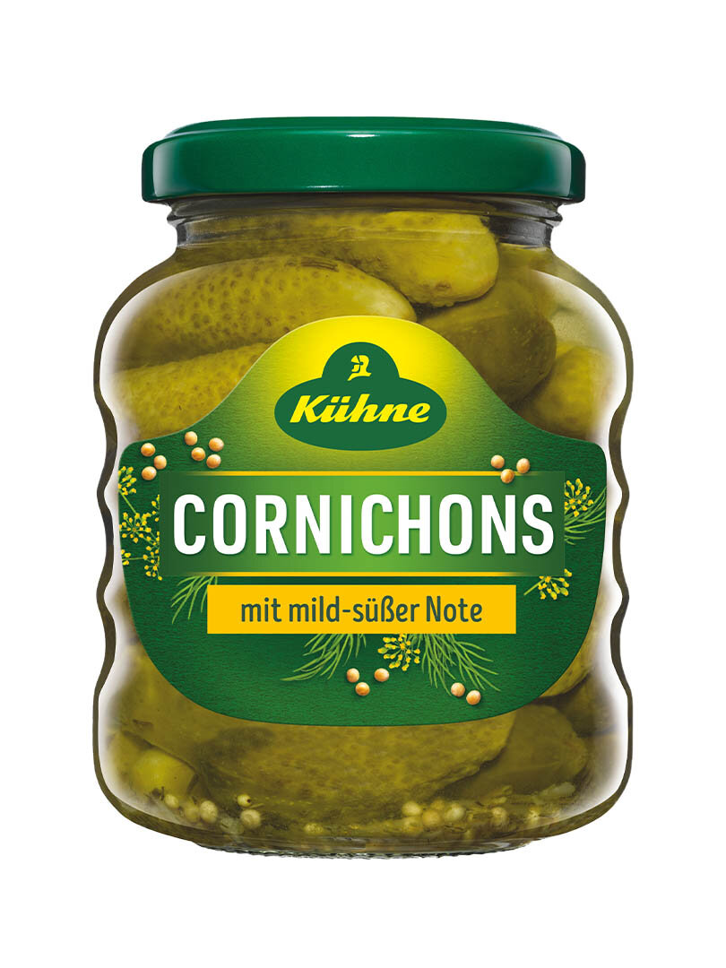 Огурцы KUHNE Cornichons sweet Корнишоны сладкие маринованные, 180г