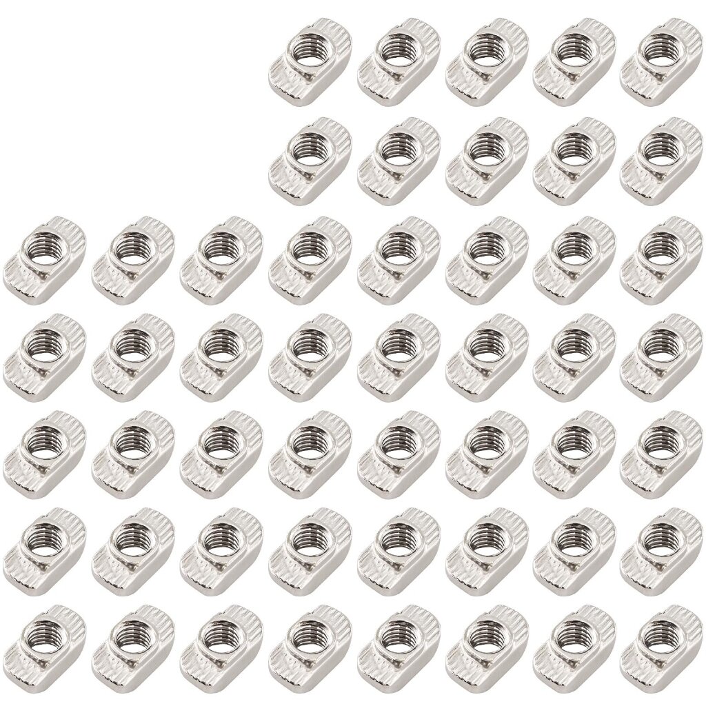 50шт Т-Образная Гайка Головка Молотка Т-Образная Гайка Для Крепления Пазовых Гайковых Соединителей Замена для 20 30 40 Алюминиевых Экструзионных Профилей ЕС