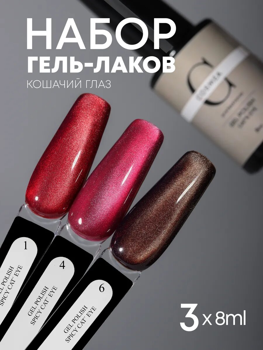 Набор гель лаков кошачий глаз