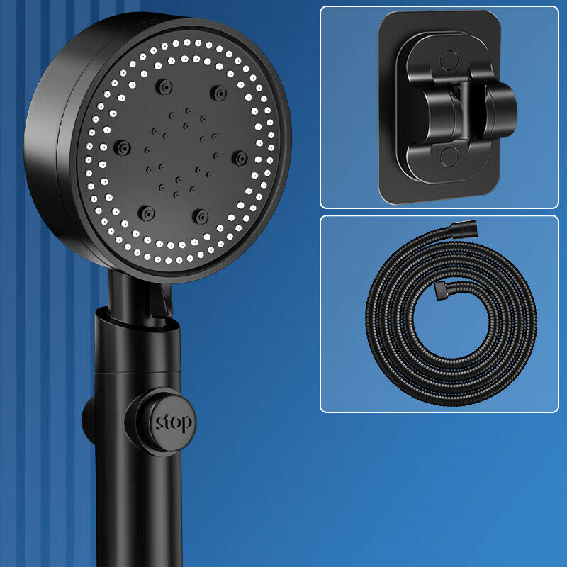 Wanhe Turbocharged Shower Set with Shower Head, Bath Heater, Shower Hose, High Pressure Bathroom Handheld Shower Head