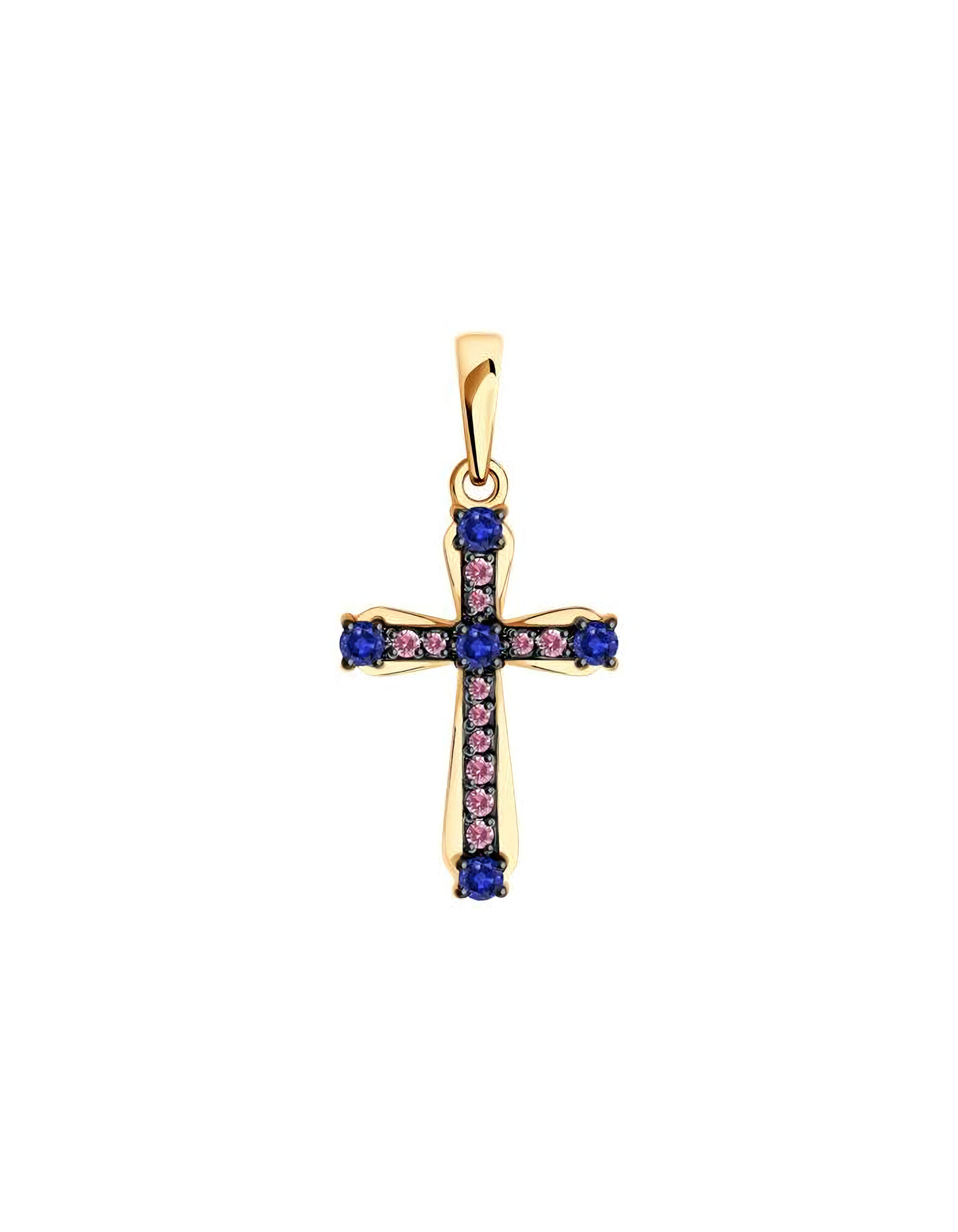 Подвеска, серебро, 925 проба, золочение, сапфир