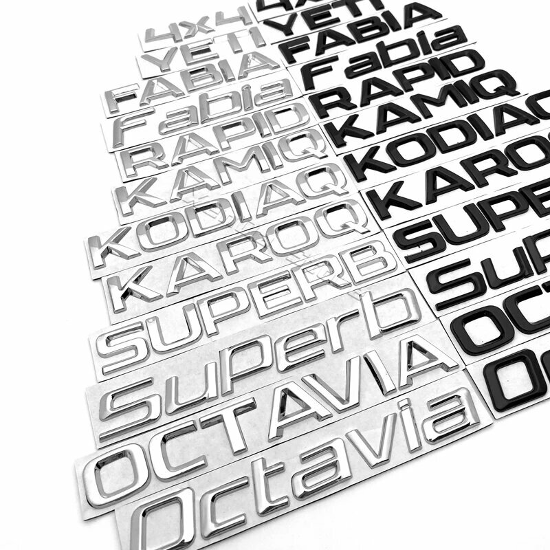 Эмблема Skoda Rapid серебряная, металлические буквы — фото 1
