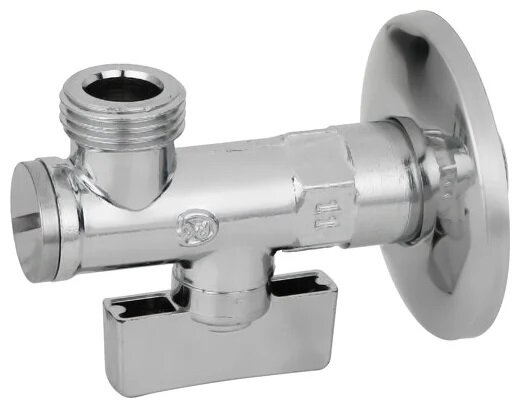 Кран шаровый угловой 1/2"- 1/2" , НН мини с отражателем BUGATTI