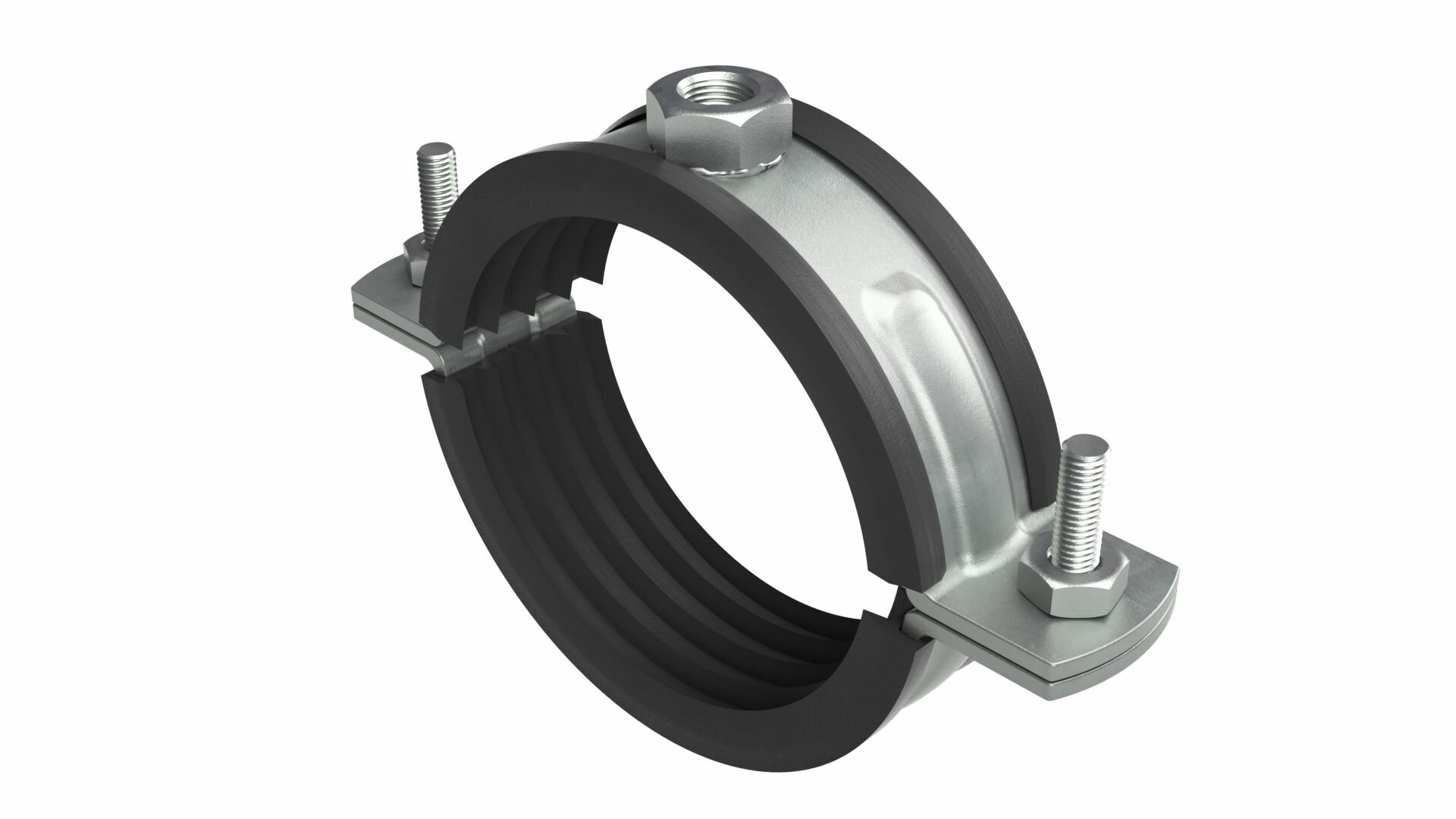 Хомут метал. 32-34мм (1") М8 с рез (с крепежём) / Гидропласт