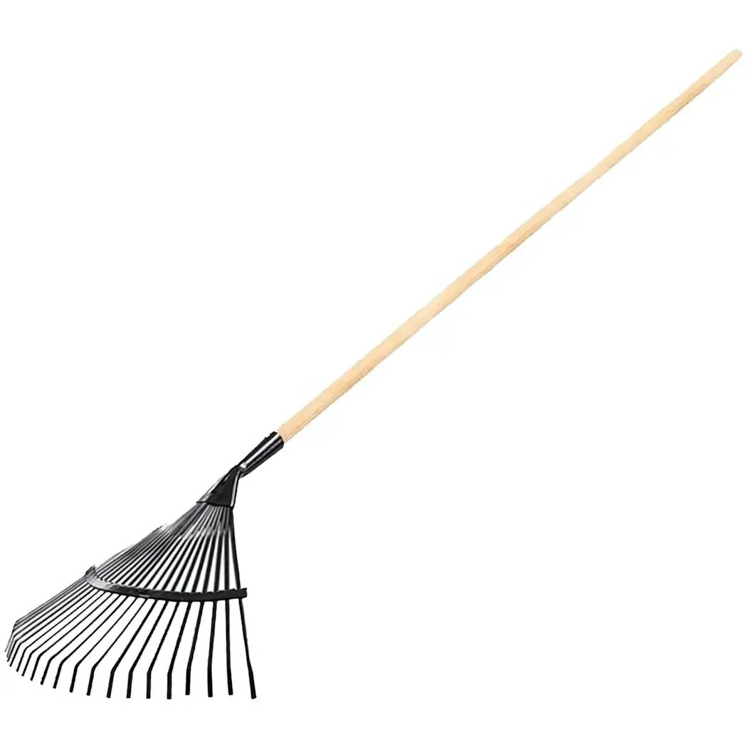 Грабли веерные 20 зубьев, черенок, металл, для сбора листвы и мусора