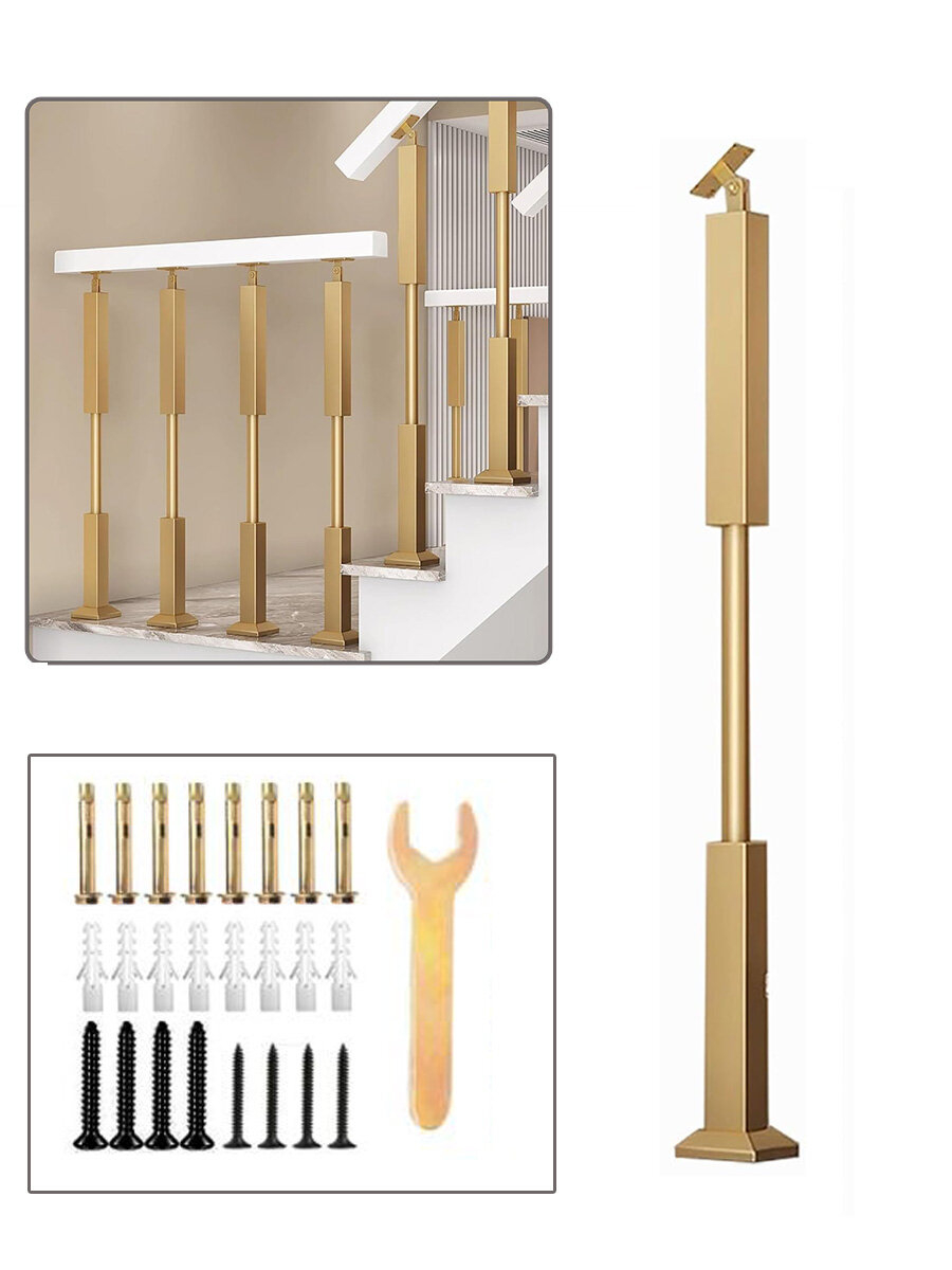 Металлические стойки для перил, 270 регулируемые для лестниц, крыльца, террасы (дерево, бетон, улица/помещение)