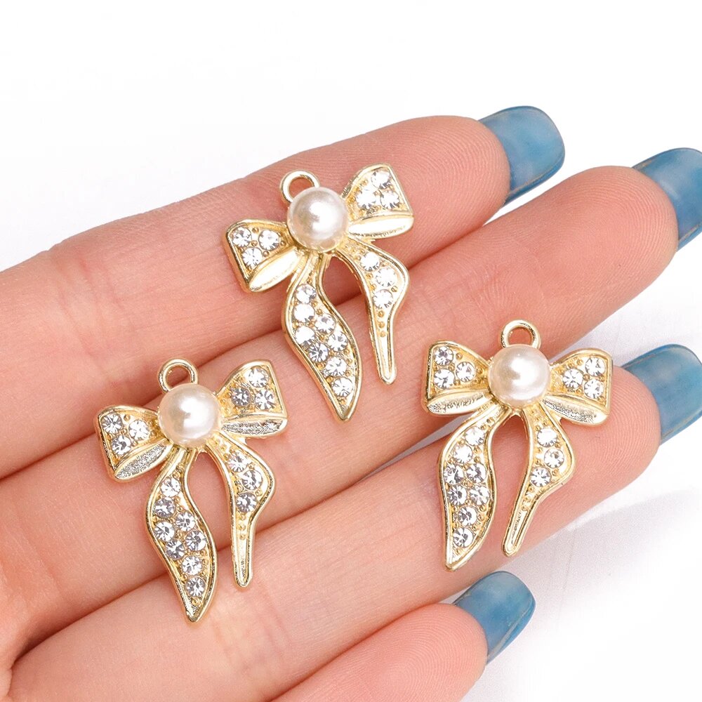 10 шт. смешанные милые Подвески в форме сердца, жемчужные подвески в форме бабочки для сережек, браслетов, ожерелий, подвесок, DIY ювелирные аксессуары, оптовая продажа