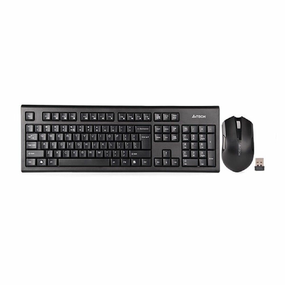 A4Tech Комплект клавиатура+мышь 3000NS, USB, беспроводной, черный