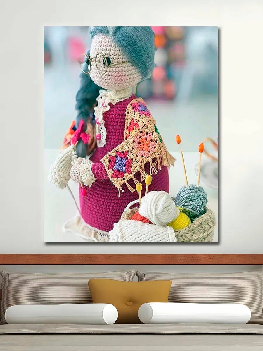 Картина "Кукла амигуруми", на стену 30х40см 1шт.