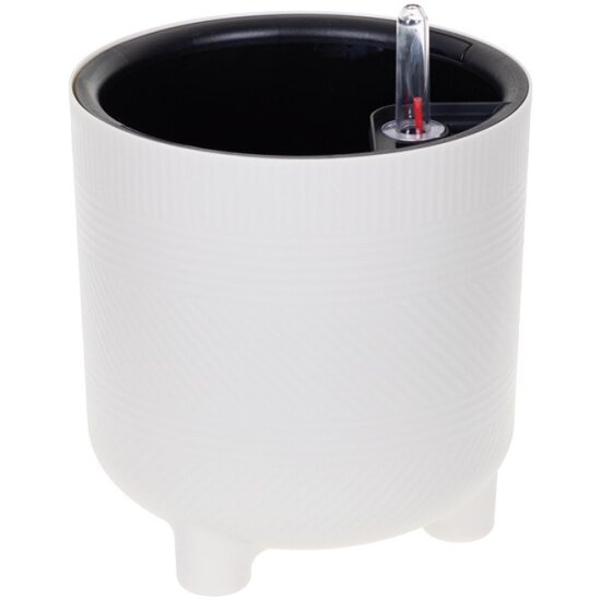 Кашпо Idea шэнк D360мм 29л с вставкой и с автополивом М 3244 белый ротанг