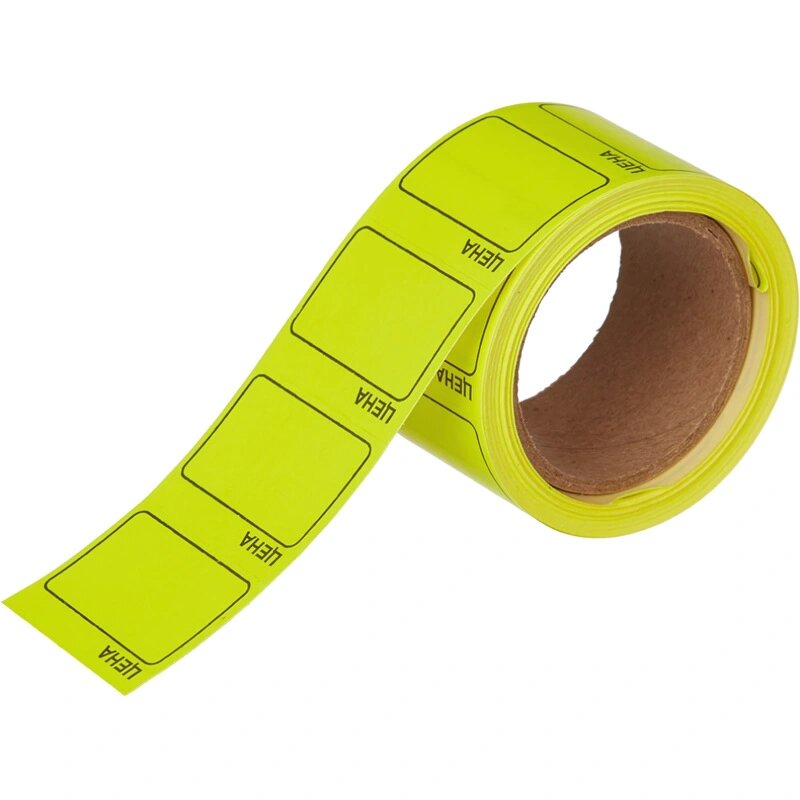 Ценники самоклеящиеся Цена 35x25мм, желтая 250шт/рул, 5 рул/уп