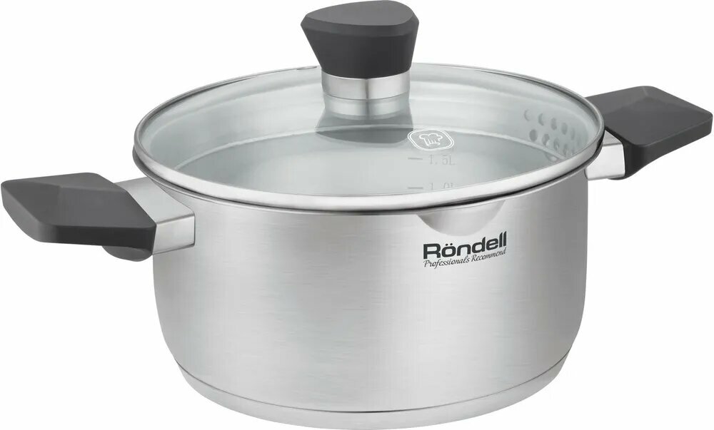 Кастрюля Rondell Strike Grey Ultra RDS-1947 2л. d=18см (с крышкой) стальной