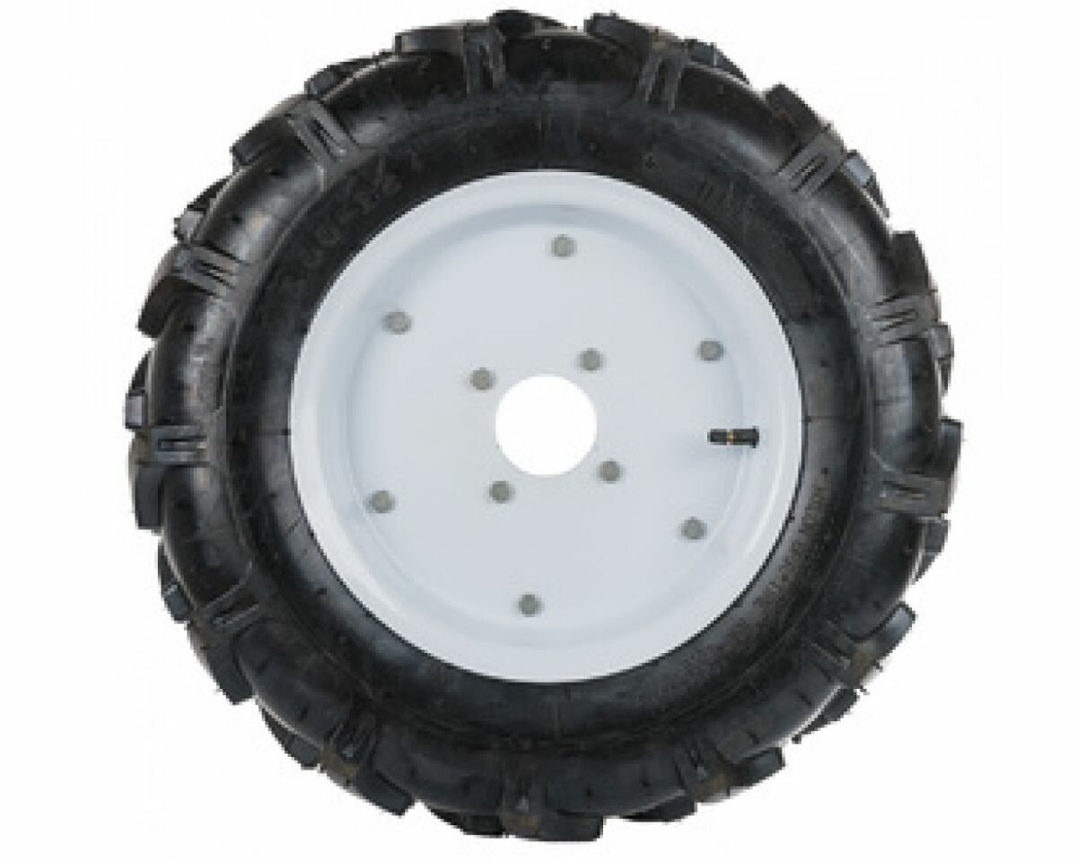 Колесо в сборе для мотоблока пневматические 5.00х12 "елочка" (1 штука, 4 отверстия)