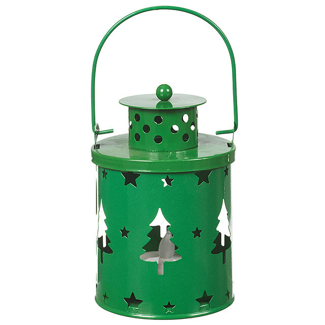 Декоративный фонарь со свечой Lumiere Miracle - Елочка 13 см, зеленый, на батарейках, Koopman, AX5390810-3