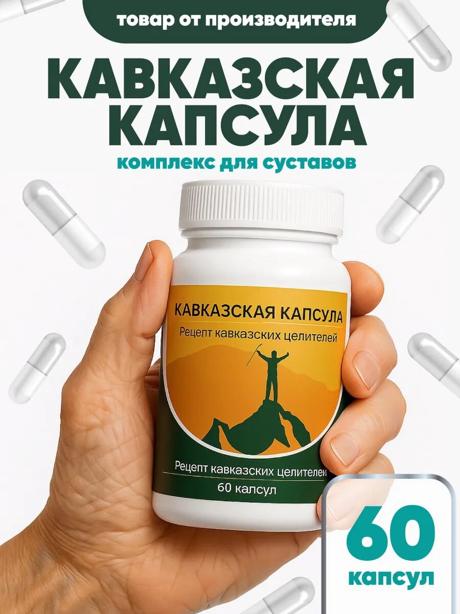 Средство для суставов и связок Кавказская капсула, 60 капсул