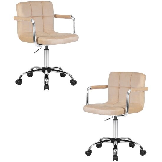 Кресло для персонала Dobrin офисное TERRY (бежевый велюр (MJ9-10))(2 шт/уп)
