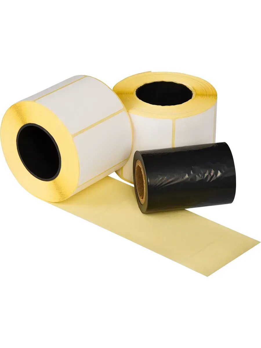 Термотрансферные этикетки ПГЛ 58х40, 4 шт, риббон WAX 60x100