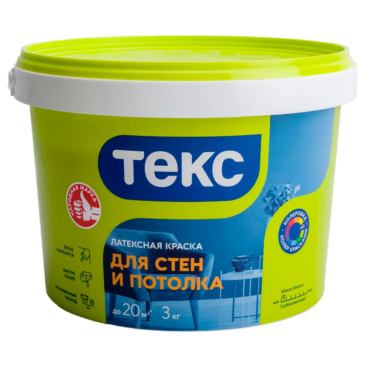 Краска текс в/д Универсал интерьерная (3кг)