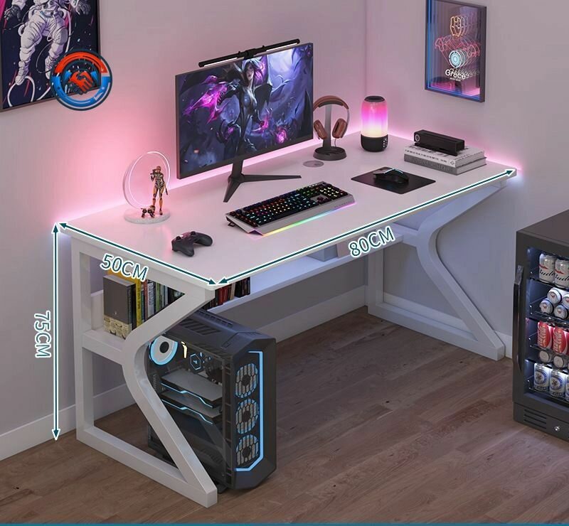 Компьютерный стол для геймеров и учебы, современный офисный стол в черном белом сером цвете, угловой игровой стол для дома и кабинета