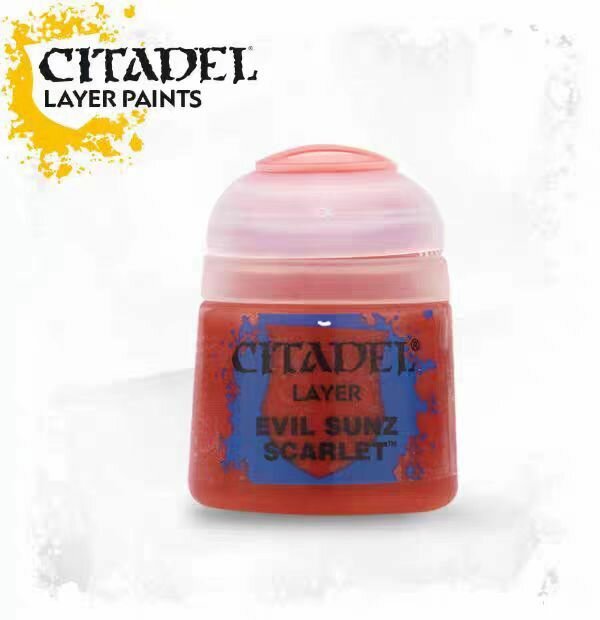 Краска Citadel Layer Evil Sunz Scarlet для Warhammer, объём 12 мл, в наличии 32 цвета