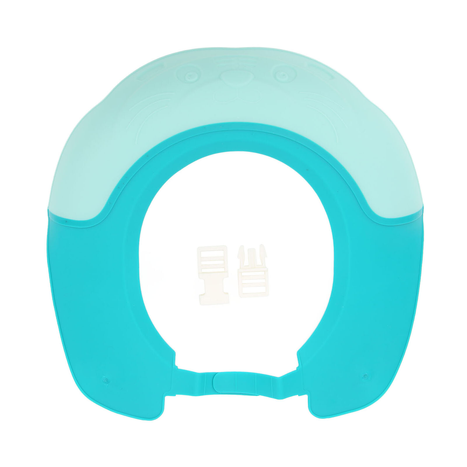 Детский защитный экран для мытья волос, водонепроницаемый, силиконовый, с эластичным широким козырьком, регулируемый, зеленый.