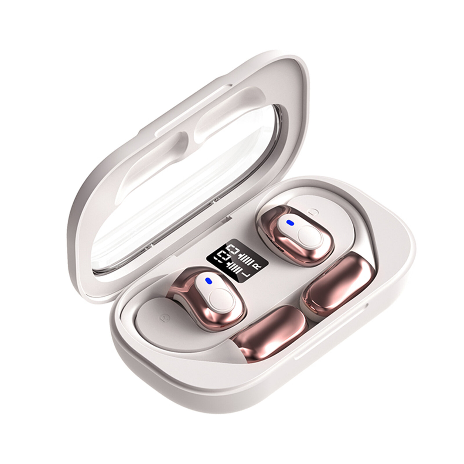 Наушники Bluetooth 5.4 True Wireless Earhook Earbuds Водонепроницаемые Спортивные Ultra-Low Latency Игровые Наушники с Чехолом для Зарядки Дисплеем Батареи Черный Белый 14mm 32Ω 3.7V 400mAh 3.7V 50mAh 5 часов 40 минут 1 час 15.7*10*4.5cm 135g