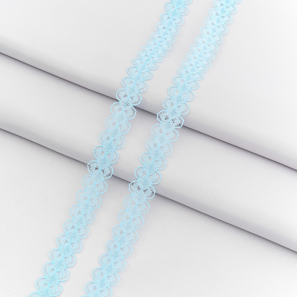 26787 Кружево капрон 140, 1,4см уп. 30м, 100% п/э, цв. голубой, 30 м