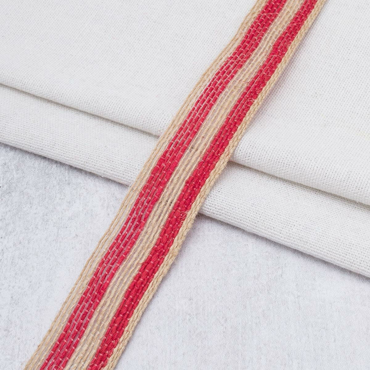 Тесьма декоративная джутовая, ширина 3 см, длина 20 метров, 1 штука