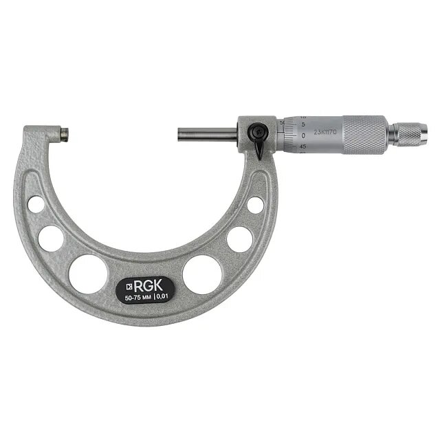 Микрометр RGK MРM-75, 75 мм для измерения наружных размеров в пределах от 50 до 75 мм
