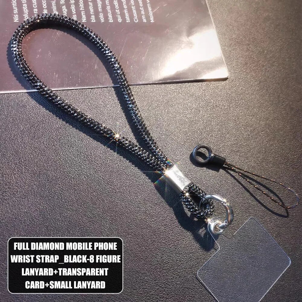 Ремешок для телефона с кристаллами, ремешки на запястье, блестящие стразы, подвески для мобильного телефона, брелок, подвесные аксессуары для мобильных телефонов с защитой от потери