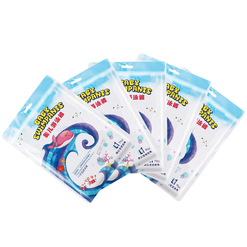 5 шт. одноразовых водонепроницаемых эластичных подгузников для плавания (размер L (9-14 кг))