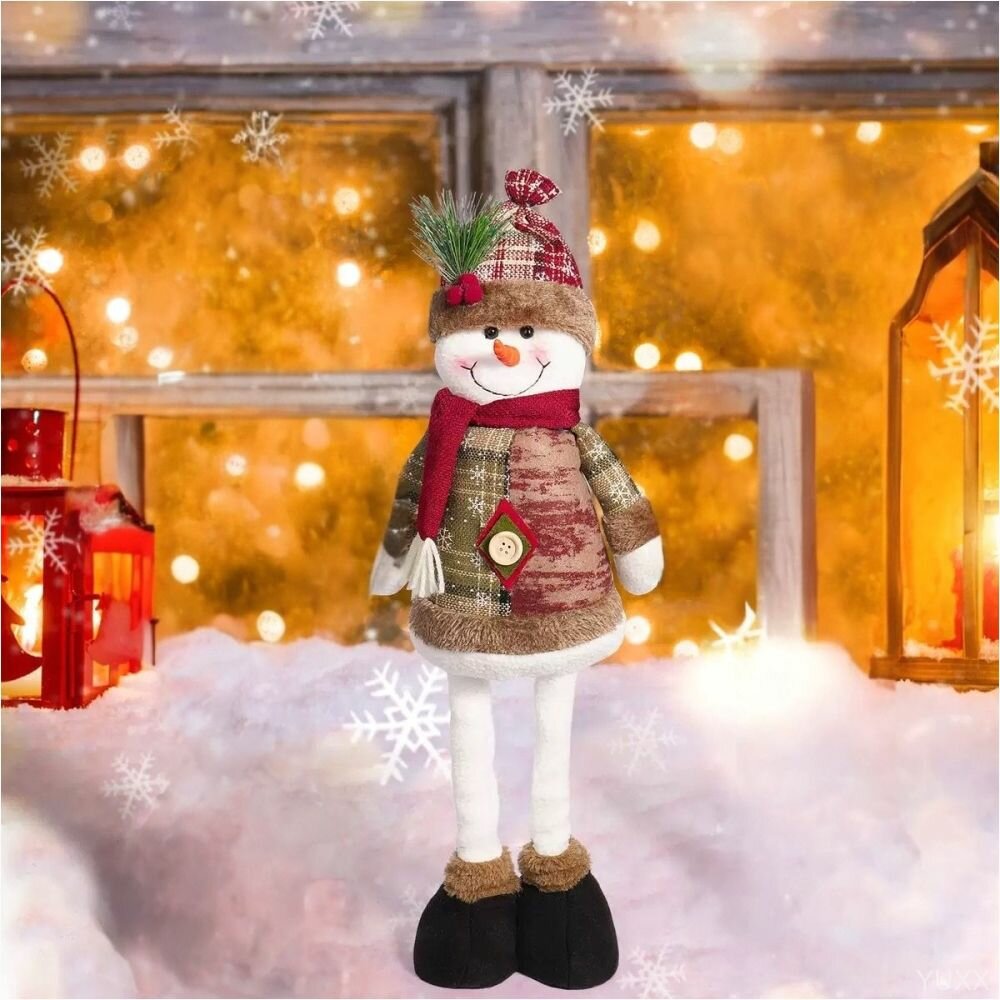 Игрушка под елку, Снеговик, Мягкая игрушка Снеговик , высота 50см