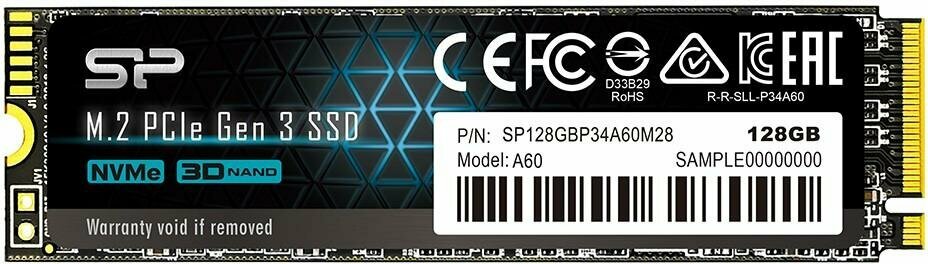 SSD накопитель M.2 SILICON_POWER P34A60 128GB (SP128GBP34A60M28)