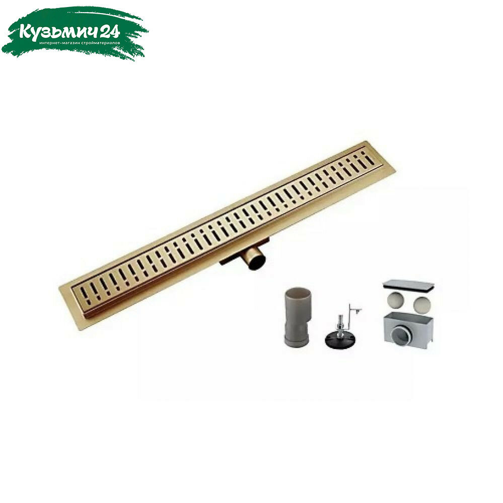 Душевой трап Gappo G87007-33 из нержавеющей стали, цвет золото 70х700мм