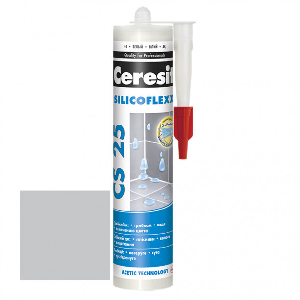 Силиконовая затирка Ceresit СS 25 манхеттен 280 мл