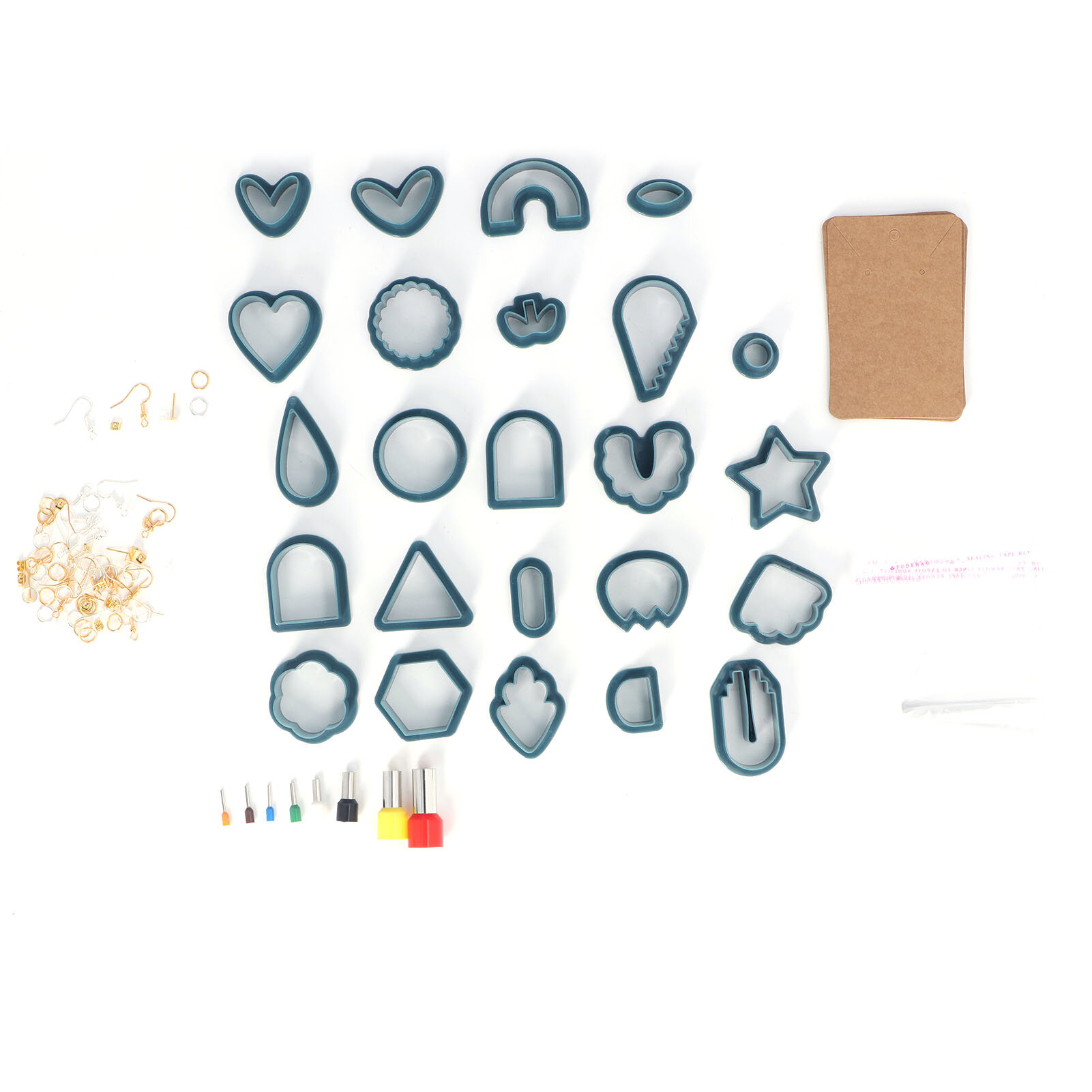142 Pcs Dark Blue Polymer Clay Cutters Set Plastic Cutter Tools DIY Jewelry Earring Making Kit Gifts