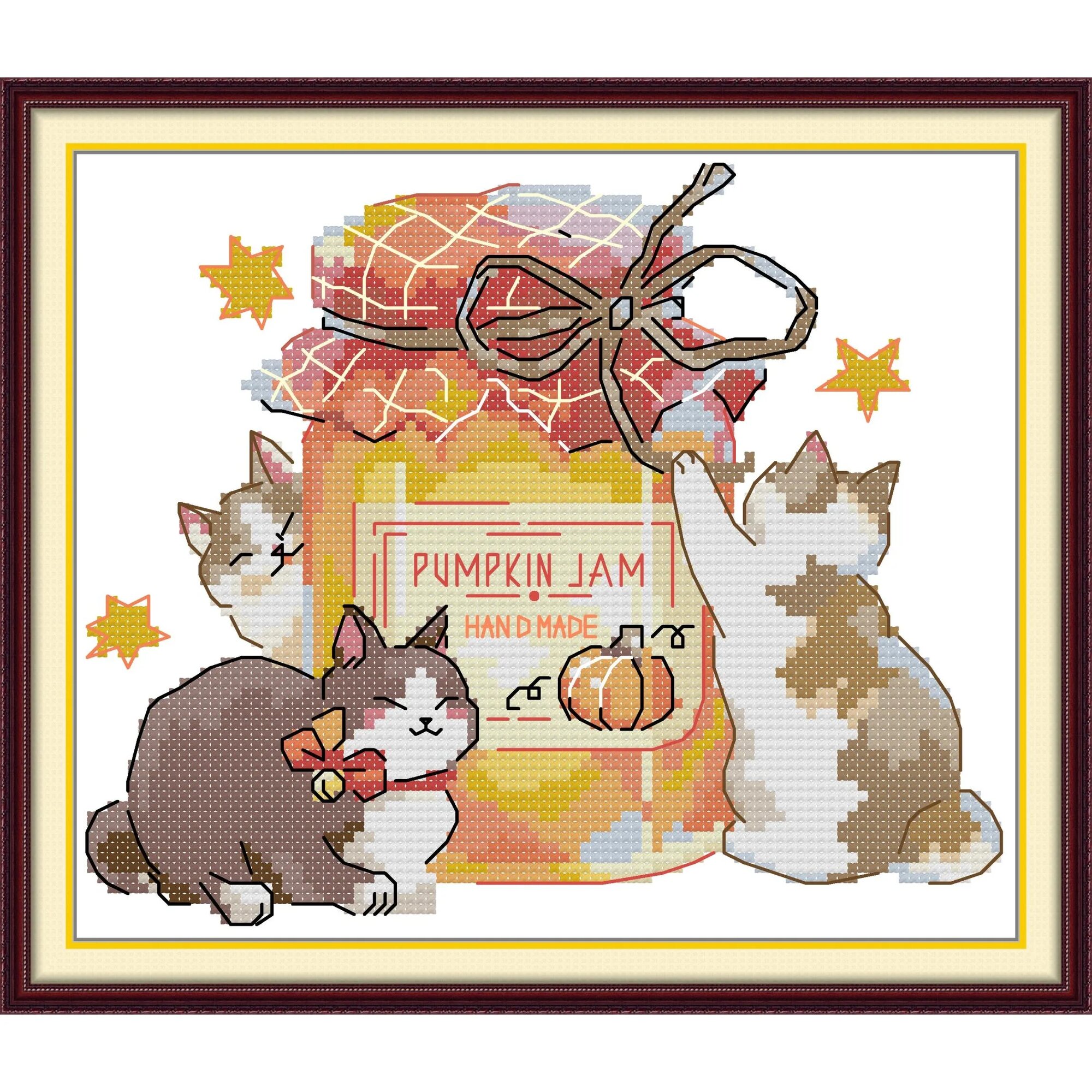 Набор для вышивки крестом Joy Sunday кошка и варенье 14CT HD Printed