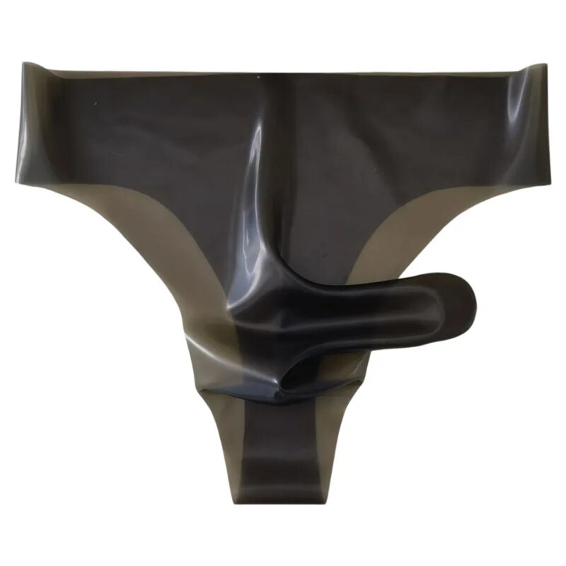 Латексное фетиш-нижнее белье, сексуальные мужские стринги с разделением пуль, XXL, Transparent black