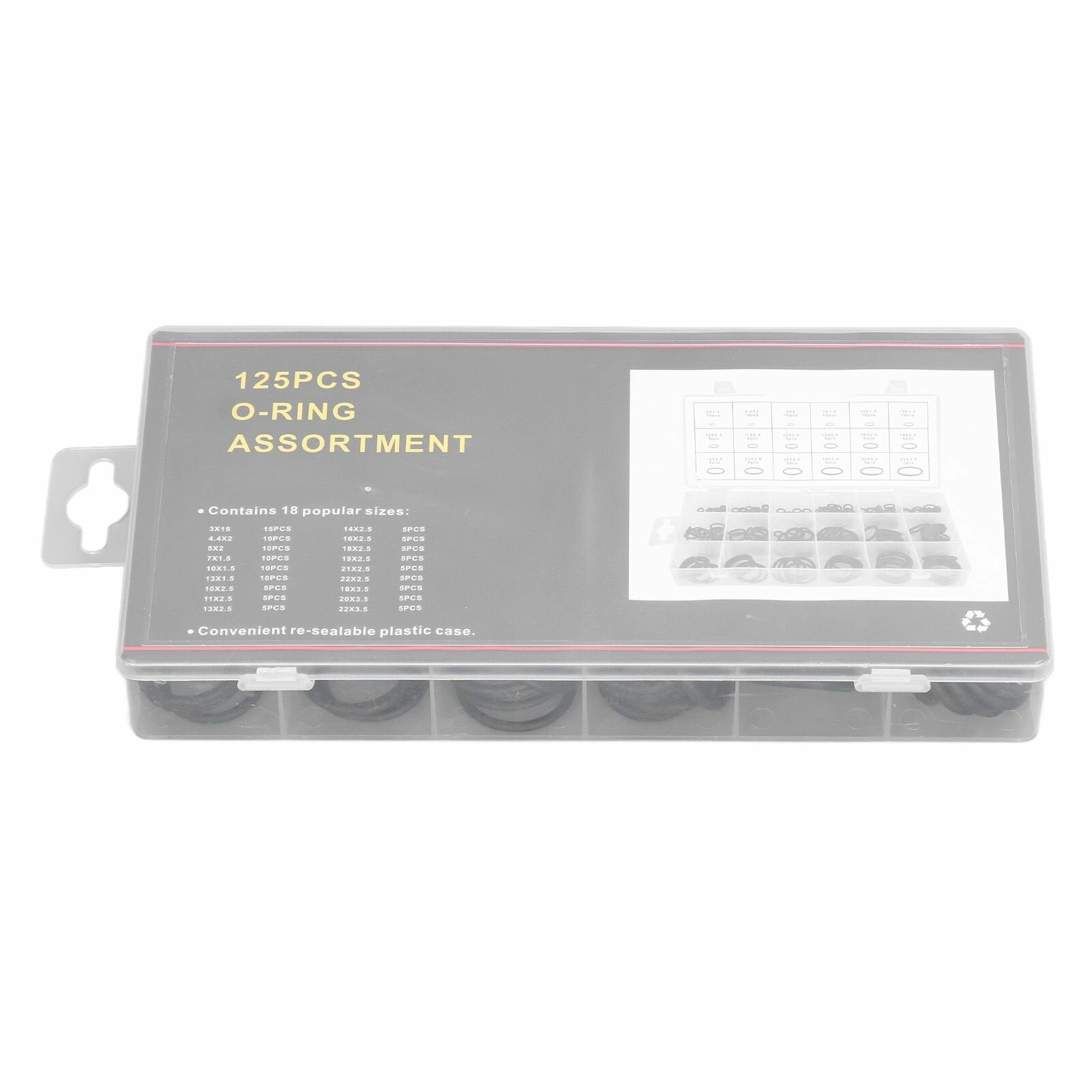 Ассортимент уплотнительных колец, 125 шт, многофункциональная резиновая износостойкая уплотнительная шайба, комплект прокладок