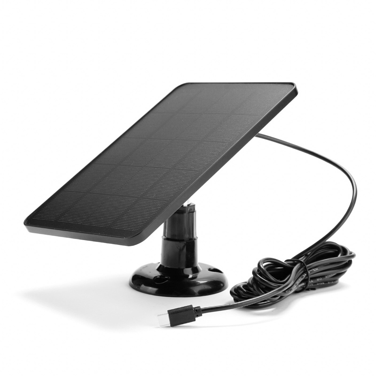 Солнечная панель для камеры безопасности IP6, 360 градусов регулируемая, постоянное питание, 10W 5V, порт Type-C, кабель 3.0м (9.84ft), черный, белый (доступно), монокристаллический кремний, размер 170x115x10мм, вес 193г, выход DC5521 (доступно), для