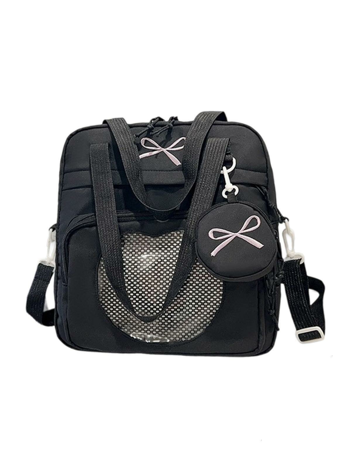 Модная прозрачная сумка с окошком, легкий нейлоновый дизайн, регулируемый ремень через плечо, вместительная незаменимая сумочка для девочек-подростков