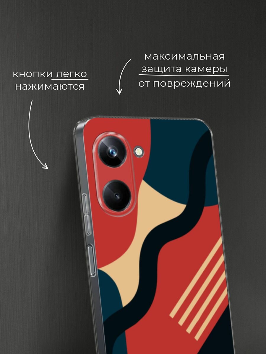Чехол на Realme 10 Pro / Реалми 10 Про с принтом Абстрактные линии — фото 1