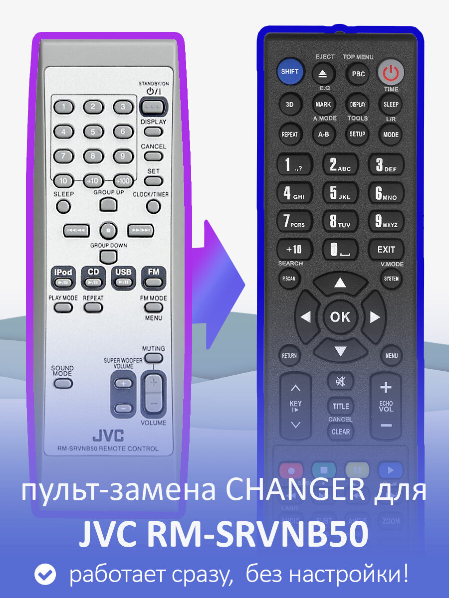 Пульт-замена для JVC RM-SRVNB50