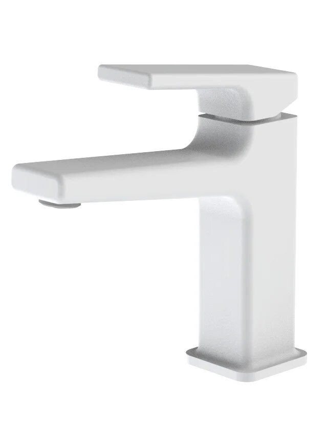 Смеситель для раковины Haiba HB10831-8 белый, матовый, кран для ванной в раковину, из латуни, рычажный, с керамическим картриджем