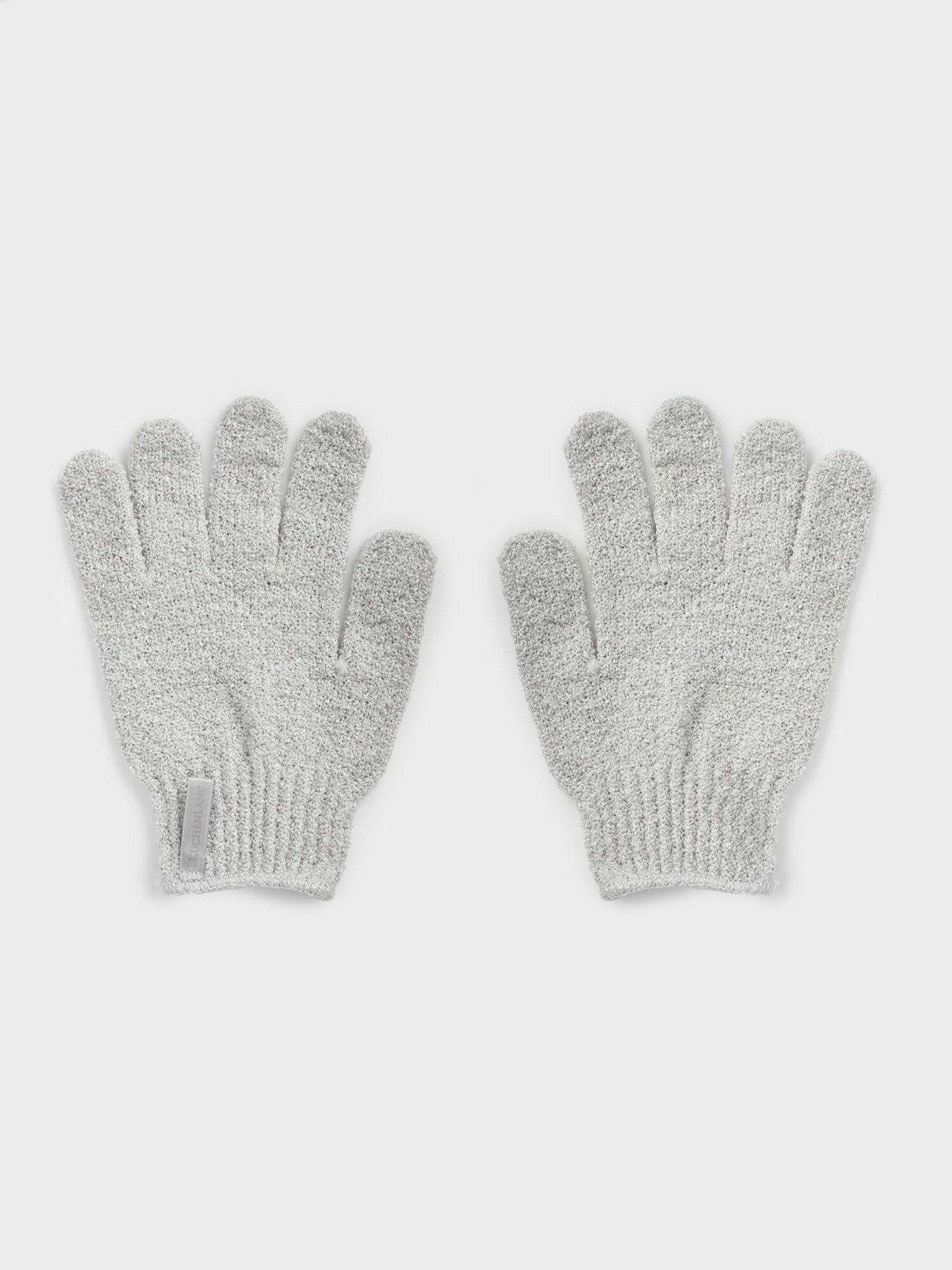 Перчатка для мытья тела, 20 см, 2 шт, отшелушивающая, нейлон, серая, Unique spa