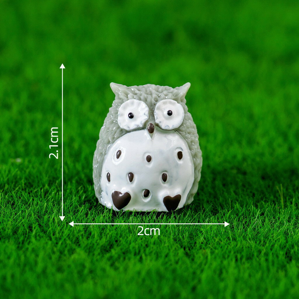 Скульптура resin large owl, pink, gray, для дома и сада