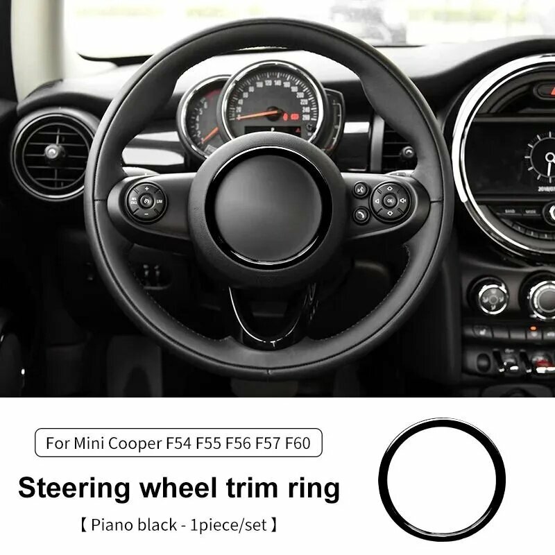 Для Mini Cooper F56 F55 F60 F54 Clubman Countryman, наклейка на центральный логотип руля, кольцо, аксессуары автомобиля.
