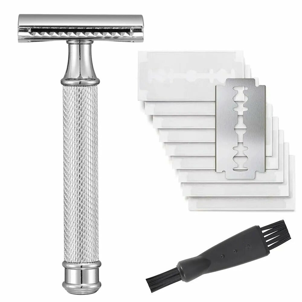 MUEHLE Т-образная бритва Traditional, c удлиненной ручкой, хром, closed comb R 89 GRANDE