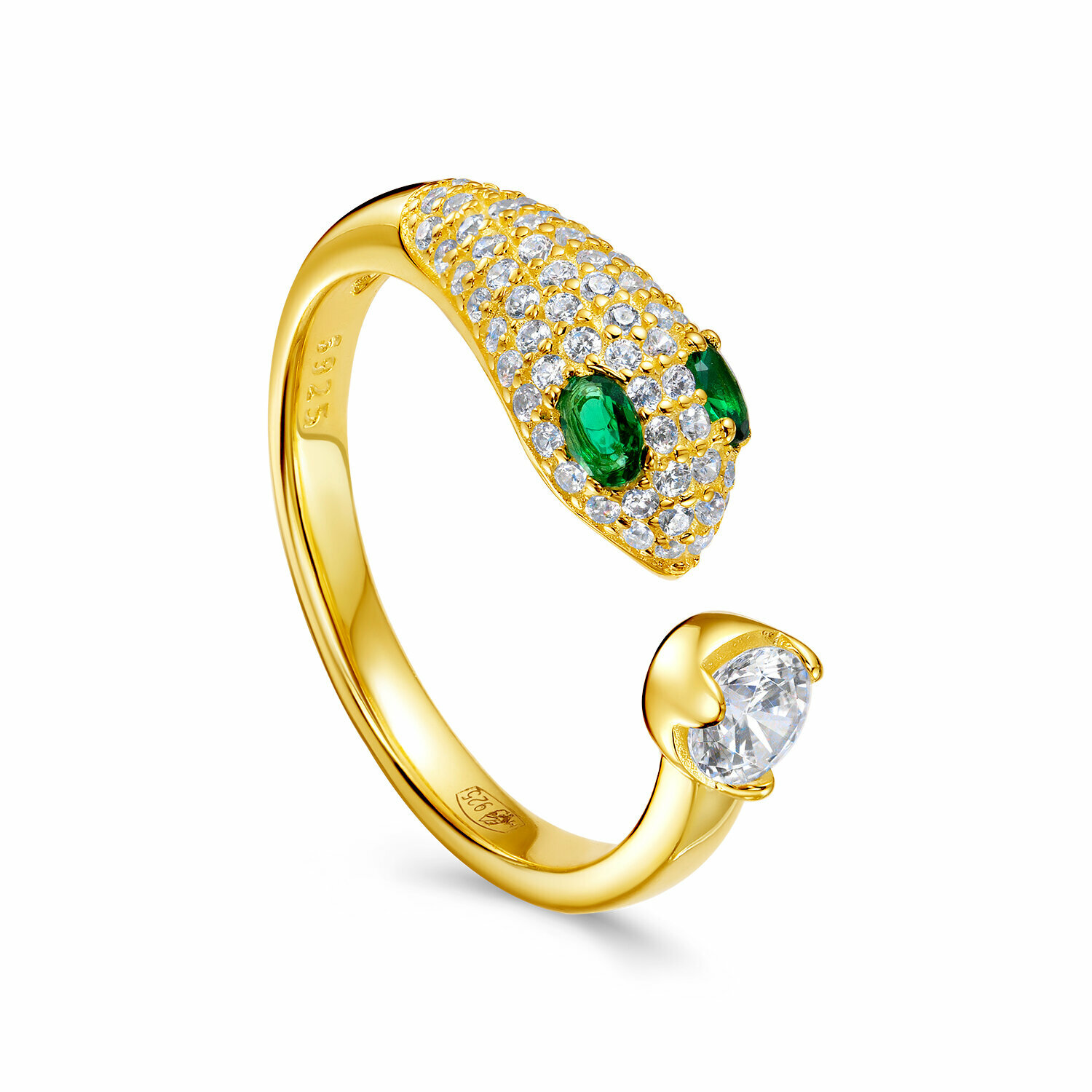 Кольцо, серебро, 925 проба, фианит